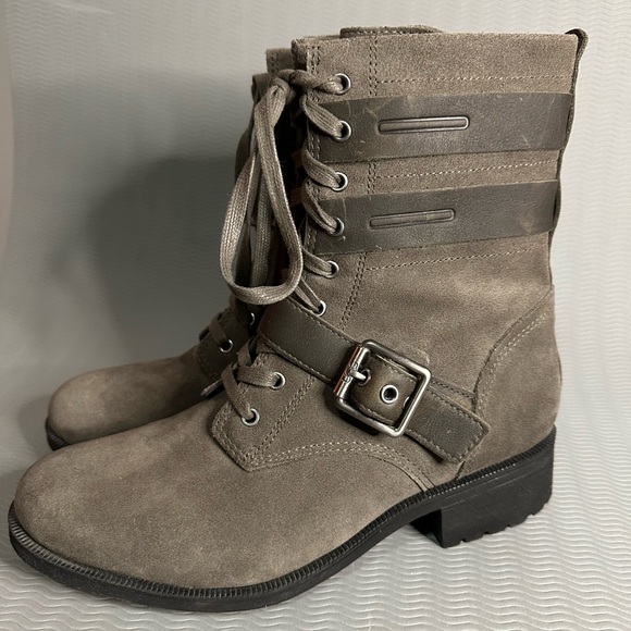 UGG | Shoes | Ugg Womens Zia Waterproof Suede Biker Combat Boots | Poshmark